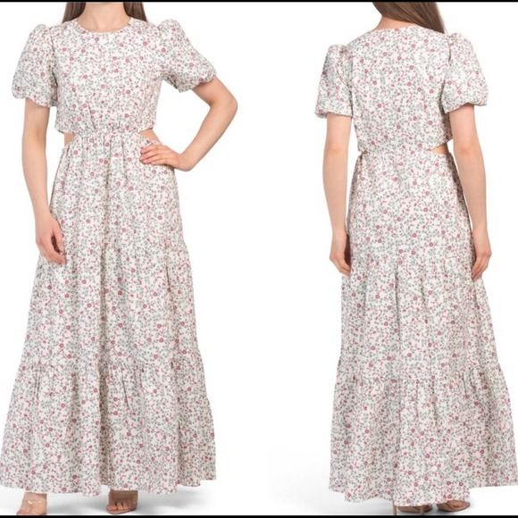 Wayf | Dresses | Wayf Dress Floral Maxi Cutout Cottagecore Gardencore ...
